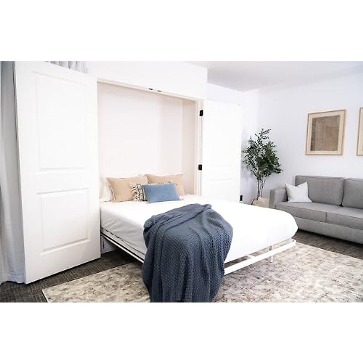 Wilding Wallbeds Deluxe Murphy Bed Frame Vertical Wallbed, DIY Wood Frame for Folding Cabinet, Pull-out Bed, Hidden Bed (Full)