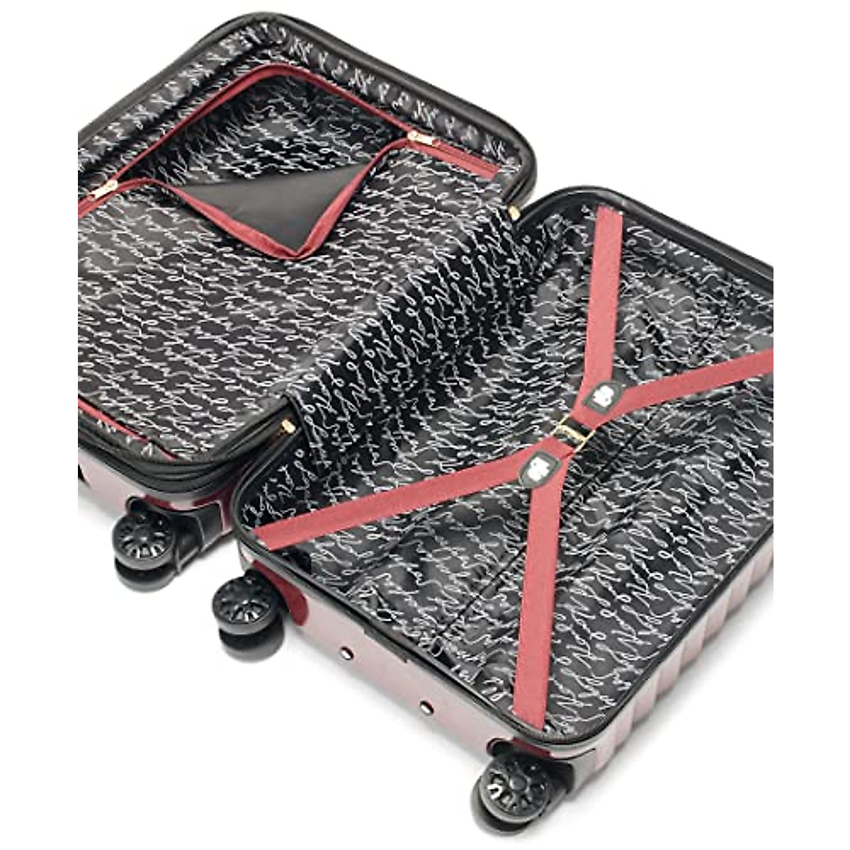 Karl Lagerfeld Paris Women's Carryon Spinner Wheels Hardside, Burgundy, One Size