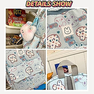 HAPIKI Kawaii Backpack with Cute Accessories 15.6 Inch Laptop Casual Travel Daypacks New Semester Gifts Aesthetic Bag (03-blue,15.6 inch)