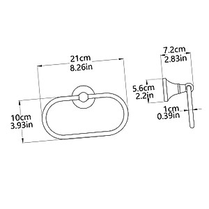UKCOCO Hand Towel Wall Hanger Oval Towel Rack Towel Hangers Kitchen Hand Towel Ring Towel Hanging Ring Bathroom Towel Hooks Bath Towel Holder Single Stainless Steel to Rotate Toilet Paper