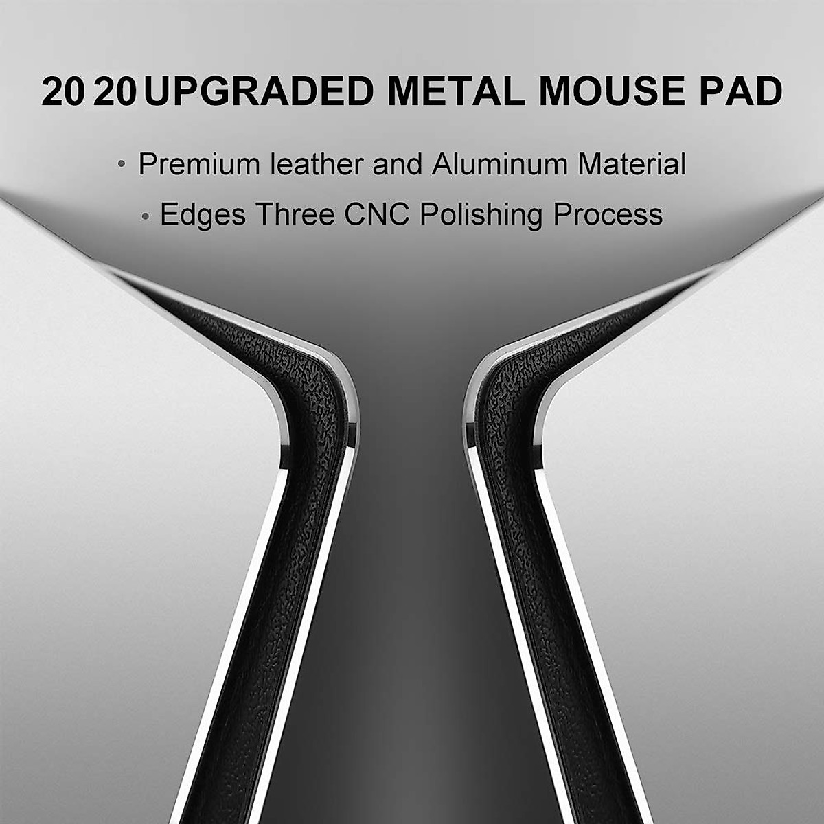 HONKID Metal Aluminum Mouse Pad, Office and Gaming Thin Hard Mouse Mat Double Sided Waterproof Fast and Accurate Control Mousepad for Laptop, Computer and PC,9.05"x7.08", Silver