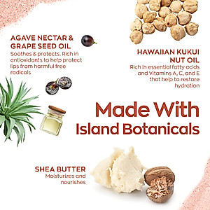 Hanalei Lip Treatment Bundle (Clear and Mauve Pink) | Made with Kukui Oil, Shea Butter, Agave, and Grapeseed Oil, Soothe Dry Lips (Cruelty free, Paraben free)