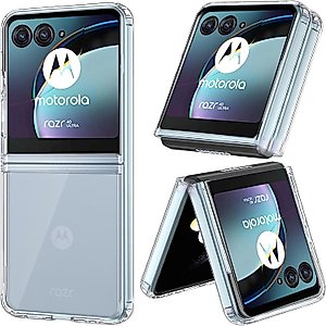 Zeking for Motorola Razr 40 Ultra Case, Acrylic Transparent Hard Clear Hybrid Cover Non-Yellow Shockproof Bumper Slim Thin Case Cover