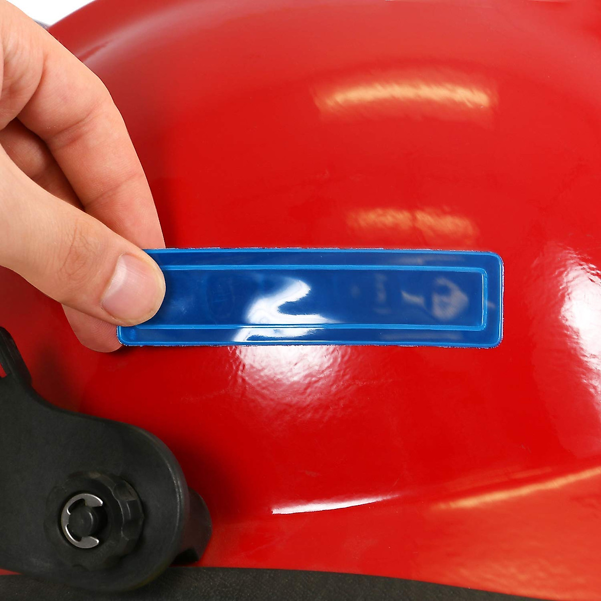 SmartSign Blue Retro Reflective Helmet Strips | 1" x 4", Pack of 16