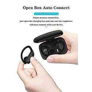 Wireless Earbuds Bluetooth Headphones Earphones in Ear with Microphone LED Display for Sports Running Workout Black