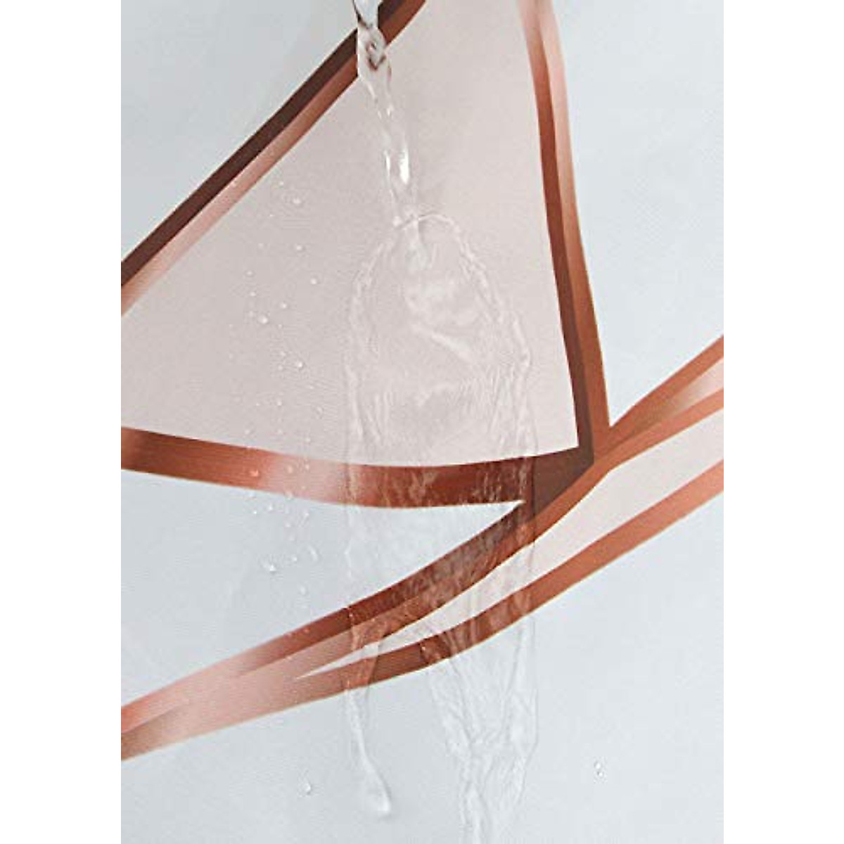 SUMGAR Mothers Day Shower Curtain Pink Love Rose Gold Shower Curtains for Bathroom, Cute Elegant Girl Bath Stall Decoration Geometric Shower Curtains Set with Hooks, 72 x 72 inch