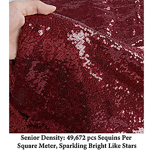 DUOBAO Sequin Backdrop Curtain 4FTx8FT Burgundy Sequins Photo Background Bridal Decoration Fabric Backdrops Glitter Wedding Party Backgrounds Drapes (4FTX8FT, Burgundy)