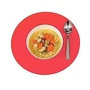 Microwave Mats 2 Pack Non-Stick Silicone Oven Mat Turntable Mat 12" Diameter,Red