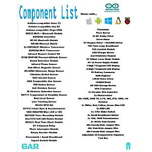GAR Monster Starter Kit for Arduino Uno Mega Nano, Complete Advanced Set, ESP32, ESP8266, 25 Sensor Modules, Bluetooth WiFi Ethernet for STEM Robotics Projects