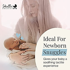 Stroller Society - Swaddles for Newborns & Toddlers, Soft Receiving Blankets Girl & Boy Can Use, Comfy Toddler Blanket & Newborn Swaddle, Cotton Waffle Blanket, Beige, 40 x 40 inches