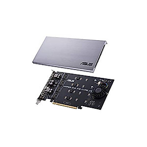 ASUS Hyper M.2 X16 PCIe 3.0 X4 Expansion Card V2 Supports 4 NVMe M.2 (2242/2260/2280/22110) Upto 128 Gbps for Intel VROC and AMD Ryzen Threadripper NVMe Raid