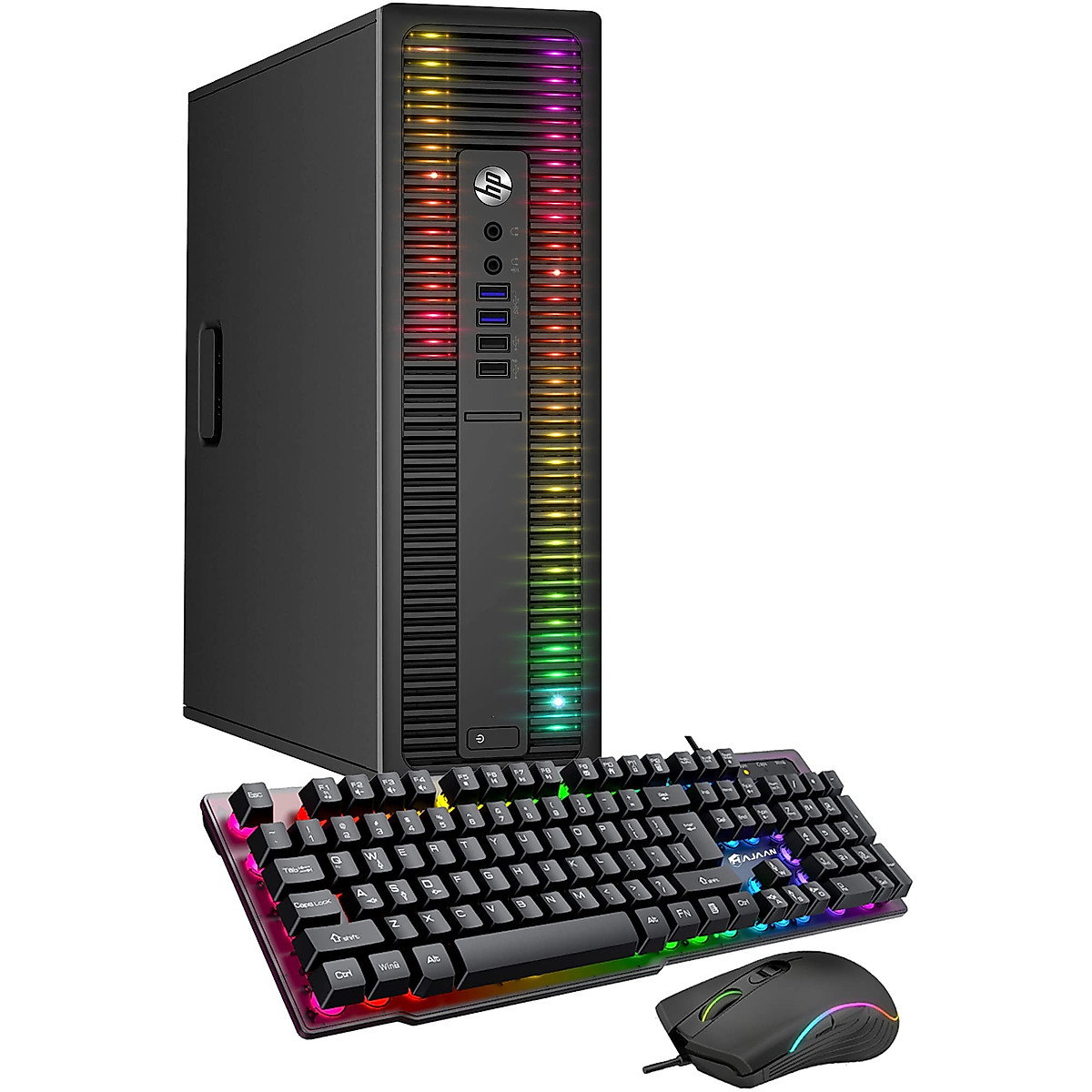 HP Custom Built RGB Lights PC ProDesk Desktop Computer Intel Core i5 6500 Quad-Core Processor 8GB RAM 512GB SSD Win 10 Pro Gaming PC Keyboard & Mouse (Renewed)