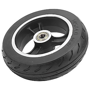 Diydeg 6 Inch Solid Tire Wheel, 145X4.0 Rubber Non Inflatable Flat Wheel Explosion Proof Replacement Utility Tire Wheel Solid Pneumatic Tires Wheels for Electric Scooters Children