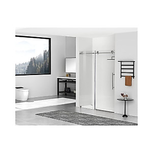 Elegant Kitchen and Bath SD101-6076BNK Frameless Shower Door 60 x 76 Brushed Nickel