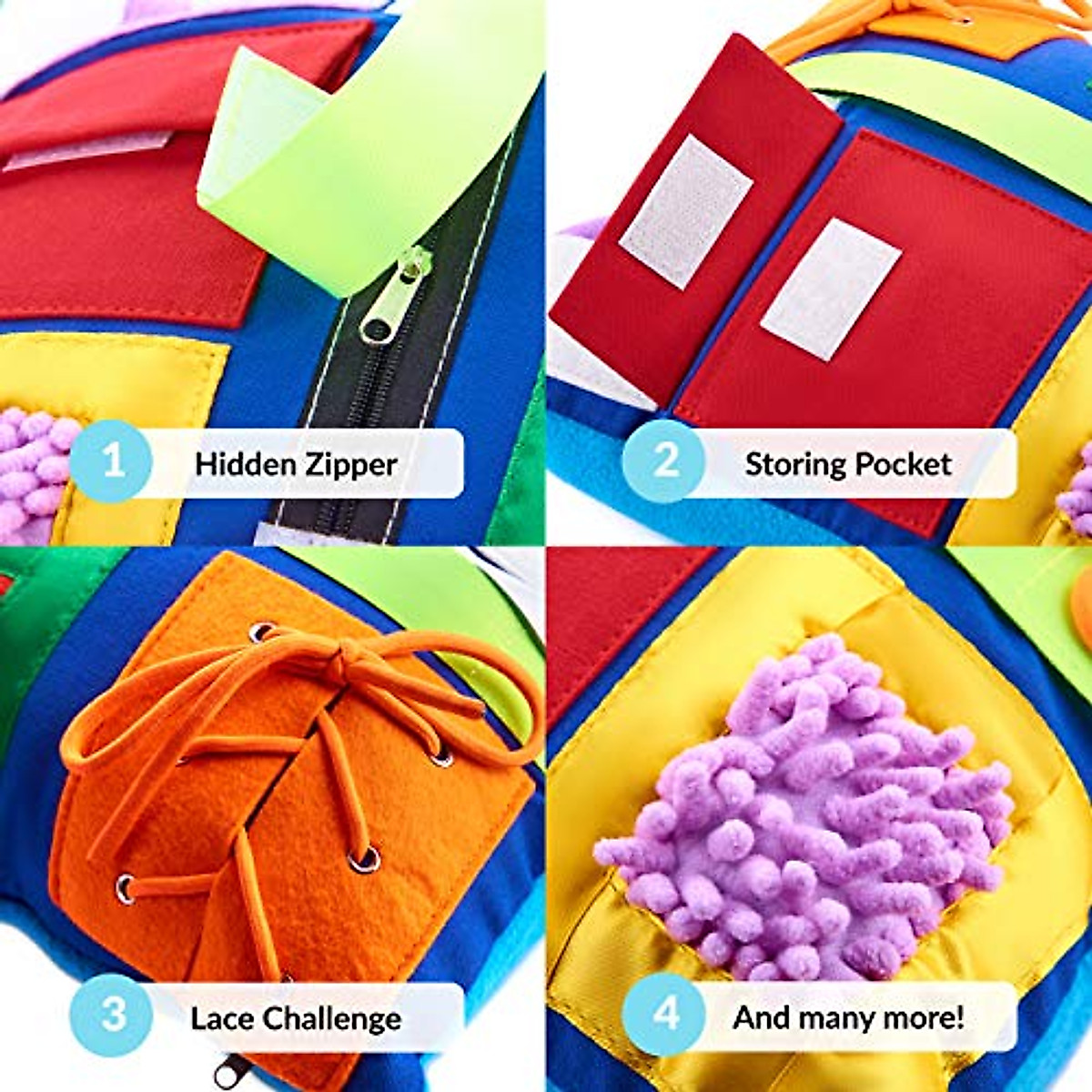 Dementia Pillow | Calming & Comforting Activities for Adults with Dementia | Fidget Pillow | Dementia Products for Elderly | Sensory Pillow | Helps with: Alzheimers, Dementia, Asperger’s & Autism