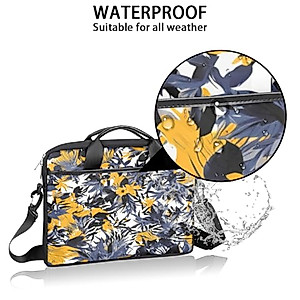 Art Flowers Laptop Computer Bag Waterproof Shoulder Messenger Bag 13-15 inch Durable Laptop Tote Bag with Shoulder Strap Handle Lightweight Crossbody Briefcase