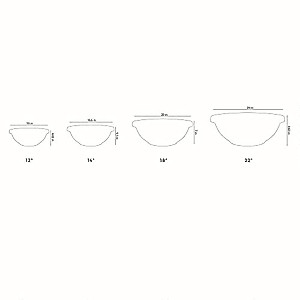 The HC Companies 14 Inch Large Garden Bowl Planter - Shallow Plant Pot with Drainage Plug for Indoor Outdoor Flowers, Herbs, Warm Gray