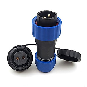 SD20 2pin Waterproof Connector, Circular IP68 LED Solar Panel Power Cable Plug Heavy Industrial Connector (2pin, Panel Mount)