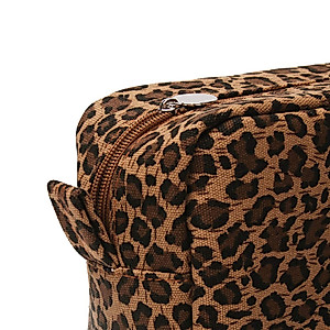 JIU HONG CHAO Leopard Cosmetic Bags Big Cheetah Print Makeup Bag Lightweight Canvas Travel Toiletry Purses Accessories Organizer Pouch Gifts for Women
