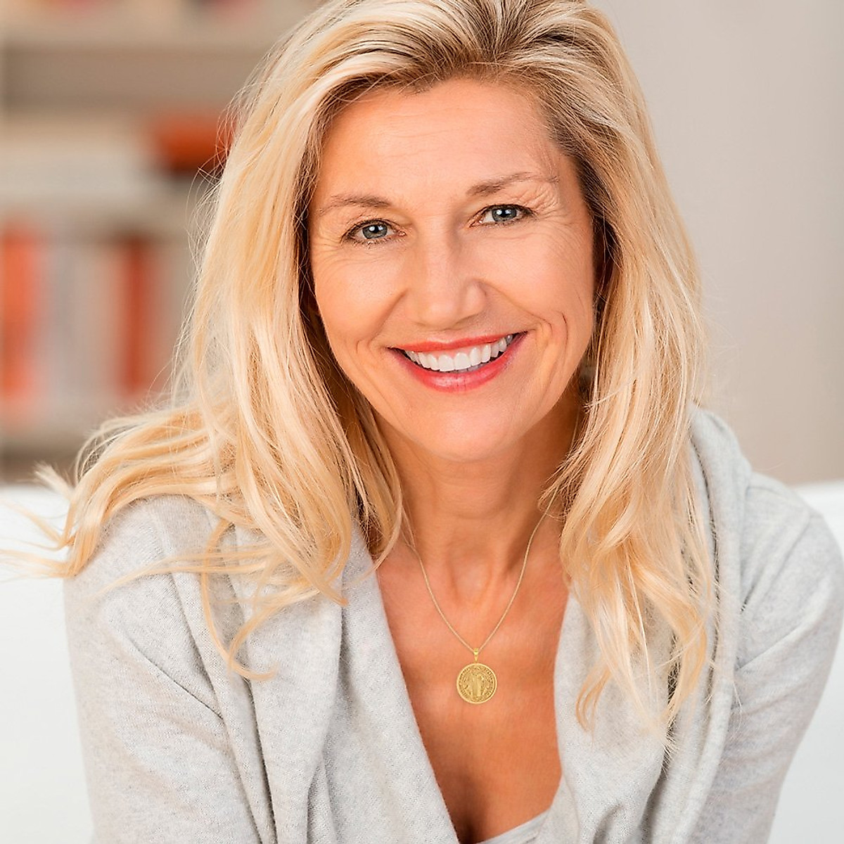 Gold Plated Reversible Religious Saint Benedict Medal Pendant Necklace Ideal for Ladies & Women 19" - Meaningful and Special Religious Jewelry Gift for Loved Ones