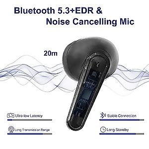 Pro30 TWS Earbuds Bluetooth 5.3 True Wireless Earphones, Built-in Microphone, IPX7 Waterproof, HD Physical Noise Cancellation Earphones with Hi-Fi Sound