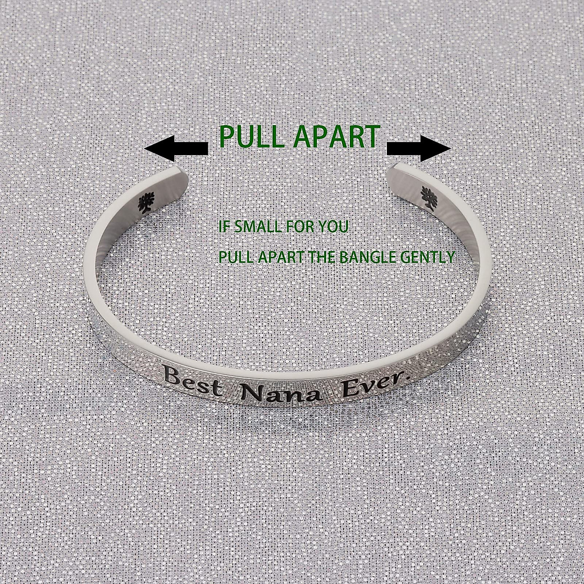 Kivosliviz Best Nana Ever Bracelet Birthday Gift for Nana Expandable Wire Bangle for Grandma