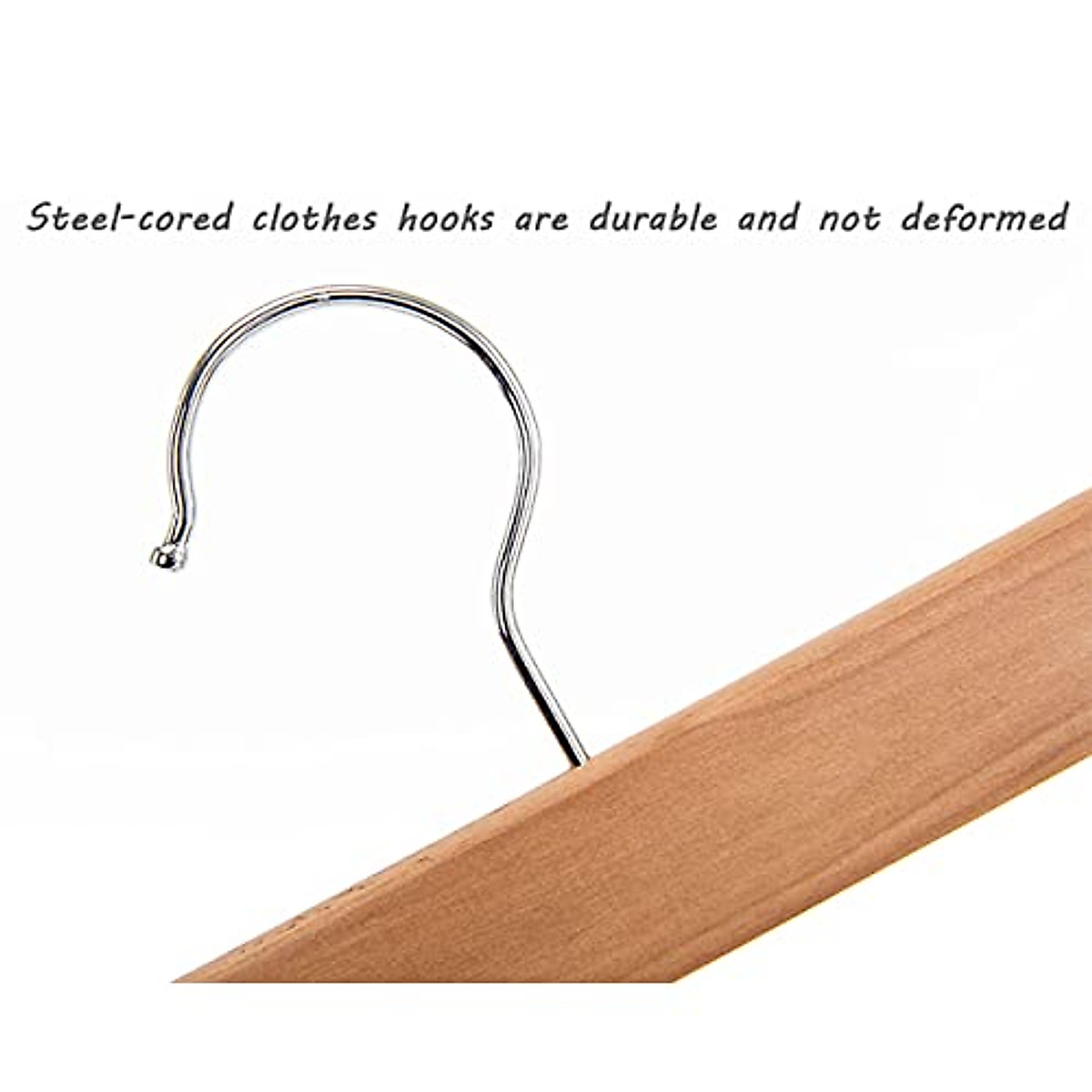Wooden Pant Hanger with 2 Adjustable Anti-Rust Clips Skirt Hanger for Jeans Trousers Bottom Hanger 1 pcs-Wood