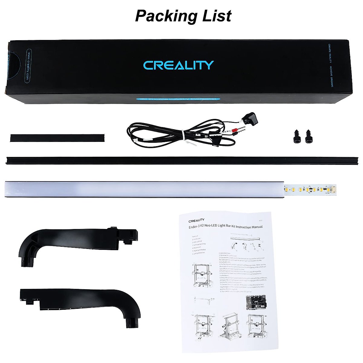 ENOMAKER Creality 3D Printer LED Light Bar Kit for Ende 3 V2 Neo Lighting Strip Upgrade LED Chip,24V Premium Warm White Soft Light, Engergy and Power Saving for Creality Ender 3/Pro/V2/V2 Neo