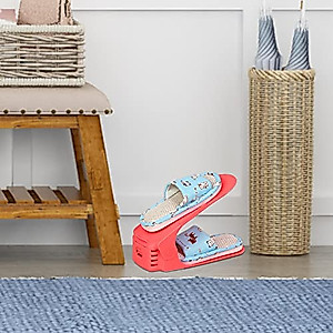 Shoe Slots Organizer | Adjustable Double Layer Storage Shoe Organizer Holder,Shoe Rack Holder 3-Level for Closet Organization Moluo