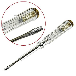MEETOOT 2pcs 100-500V Flathead Screwdriver Electric Pen Circuit Tester Pen 3MM