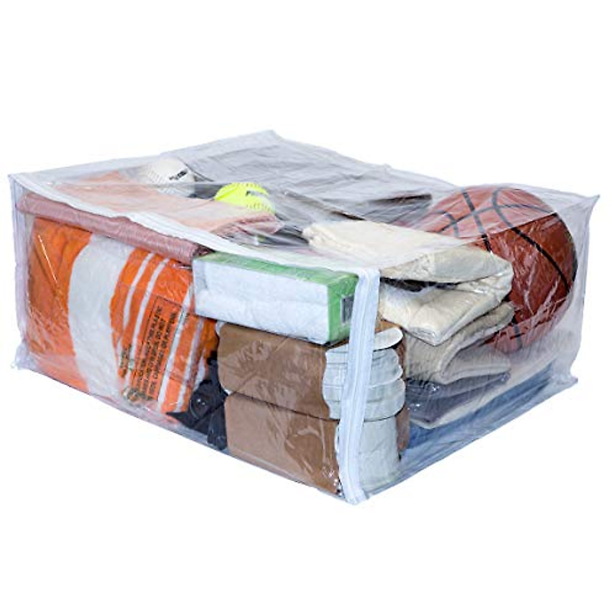 Clear Vinyl Zippered Storage Bags 24 x 20 x 11 Inch Set of 5