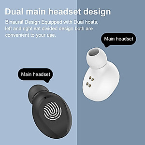 RUSAM TWS BL31 True Wireless Earbuds Bluetooth 5.2 Headphones Touch Control Stereo Earphones in-Ear Built-in Mic Headset Premium Deep Bass for Music Game Sport,Black