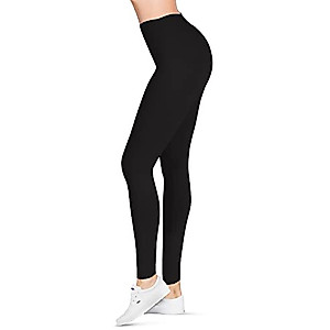 SATINA High Waisted Leggings for Women - Workout Leggings for Regular & Plus Size Women - Black Leggings Women - Yoga Leggings for Women | 3 Inch Waistband (One Size, Black)