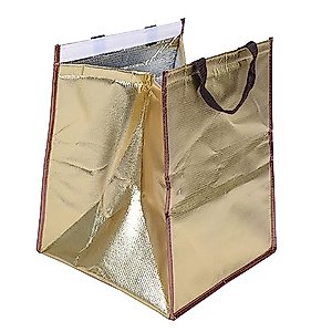 PHENOFICE 1pc Cake Packing Pro Pizza Insulation Tote Pizza Warmer Insulated Food Carrier Insulated Food Pizza Insulated Lunch Tote Insulation Aluminum Golden