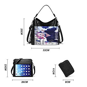 Women Fashion Handbags Wallet Tote Bag Shoulder Bag Top Handle Satchel Purse Set 3pcs