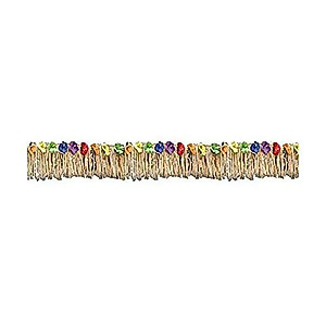 Amscan Luau Raffia Table Fringe, Tiki Party Supplies, 12" x 24', 1 pc