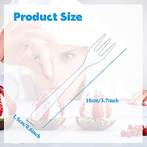 500 Pcs Clear Plastic Mini Forks 3.7 x 0.6 Inch Tiny Plastic Forks Small Disposable Appetizer Forks Dessert Cocktail Forks Tasting Forks Tiny Utensils for Fruit Dessert Cakes Party Serving Supplies