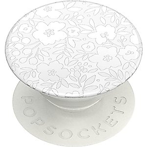 ​​​​PopSockets Phone Grip with Expanding Kickstand, Floral PopGrip - Blanc Fresh