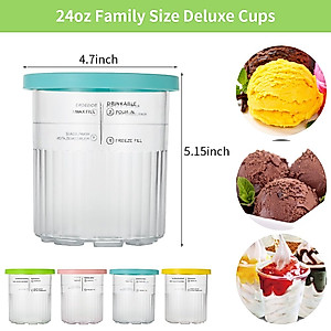 WSSJHYY Ninja creami pints and lids - 4 pack，24 oz NC500 NC501 Ice Cream Pint Cups fit for Ninja Delux Ice Cream Maker，Dishwasher Safe, BPA-Free, Leak Proof - four colors