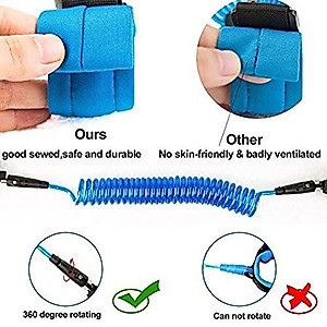 2 Pack Anti-Lost Link Walking/Swimming Wristband Link Wrist Leash for Kids & Toddlers Child Safety Wristband Autism Saftey Harness (Blue Pink/Orange)