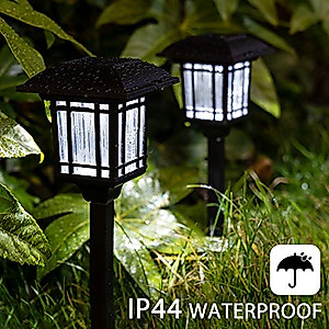 GIGALUMI Solar Path Lights 8 Pack, Solar Powered Garden Lights Outdoor, Bright Solar Yard Lights Waterproof for Landscape, Lawn, Pathway, Walkway and Driveway (Cold White)