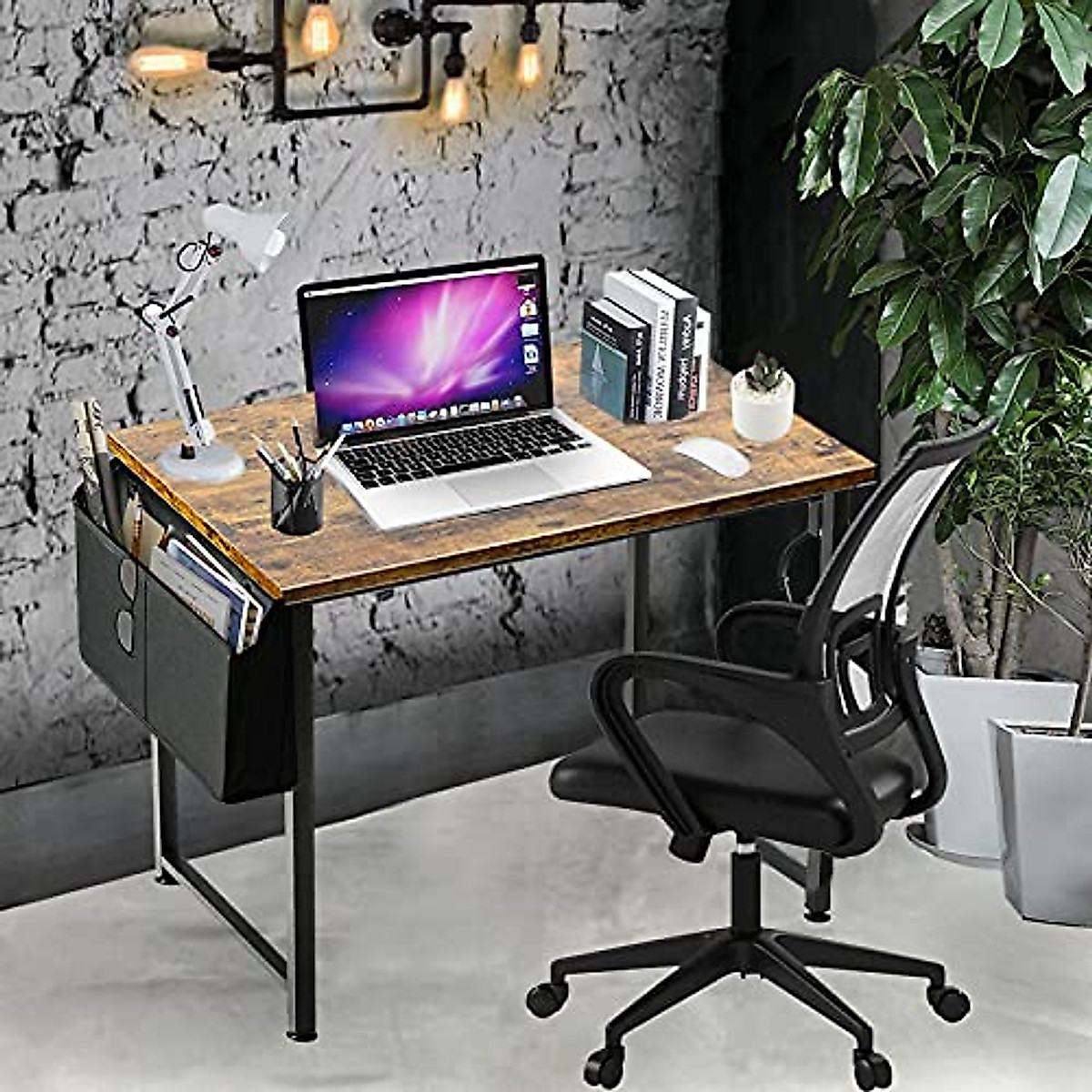 Small Desk for Small Spaces - Student Kids Study Writing Computer Table for Home Office Bedroom School Work PC Workstation,Rustic 30 31 Inch