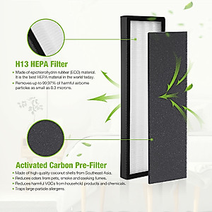 Housmile Replacement HEPA Filter B Compatible with G-guardian Models AC4825 AC4825E AC4825DLX AC4850PT AC4900CA AC4820 PureGuardian AP2200CA Plus 2 HEPA Filters and 4 Activated Carbon Filters -FLT4825