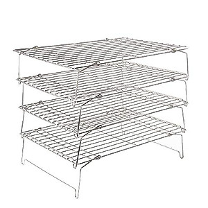 Flagship Cooling Baking Rack Set of 4, 100% 304 Stainless Steel Wire Baking Rack, Stackable Cooling Cooling Roasting Cooking - 14.4''x10.43''