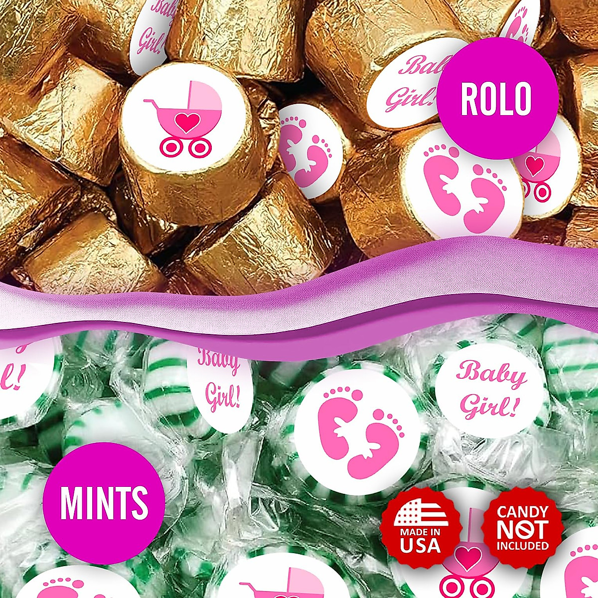 324 Pink Its a Girl Baby Shower Favors Stickers for Baby Shower Or Baby Sprinkle Party Decorations, Baby Shower Kisses Stickers, Baby Shower Pink Favors Labels, Its a Girl Kisses. Made in USA