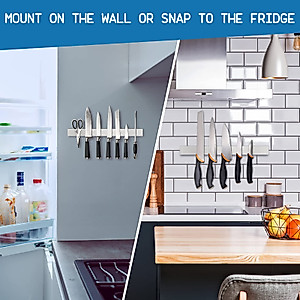 Magnetic Knife Holder for Refrigerator – Enkrio 16 Inch Double Sided Knife Magnetic Strip for Fridge - Stainless Steel No Drill Magnetic Knife Holder - Adhesive Knife Strip Magnet Knife Rack