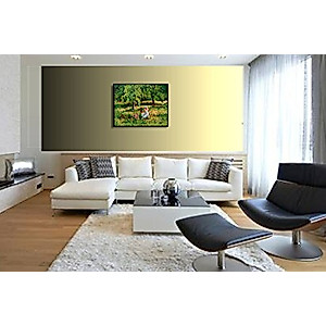 Springtime, Figure Painting of a Woman in Flower Field with Dog by Yary Dluhos