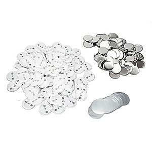 100sets Round Badge Button Parts,Blank Button Making Supplies Metal Button Pin Badge Kit Button Pin Badge Kit Button Supplies Button Parts for Button Maker Machine for DIY Craft (44MM)