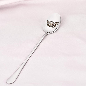 Best Papa Fathers Day Birthday Gifts for Dad Papa from Granddaughter Grandson World’s Best Papa Spoon for Daddy Grandpa Christmas Gift for Men Father Cute Coffee Tea Ice Cream Spoons
