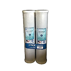 WFD, WF-CB205-BB 4.5"x20" Activated Carbon Block Water Filter Cartridge, Fits in 20" Big Blue (BB) Filter Housings (2 Pack, 5 Micron)